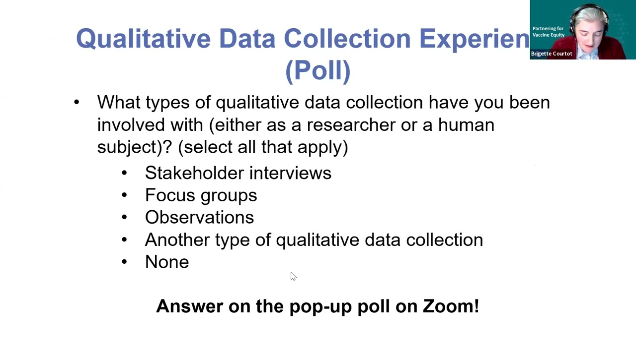 Webinar: Collecting Qualitative Data (English, Spanish) | Vaccine ...